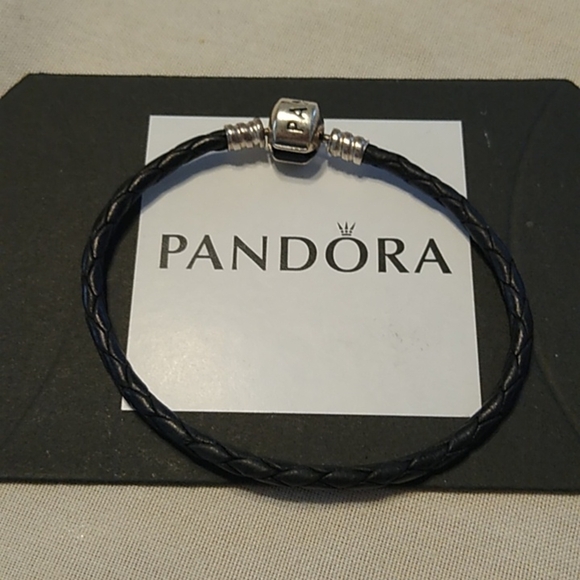 Pandora | Jewelry | Pandora Single Black Braided Leather Bracelet 69 ...